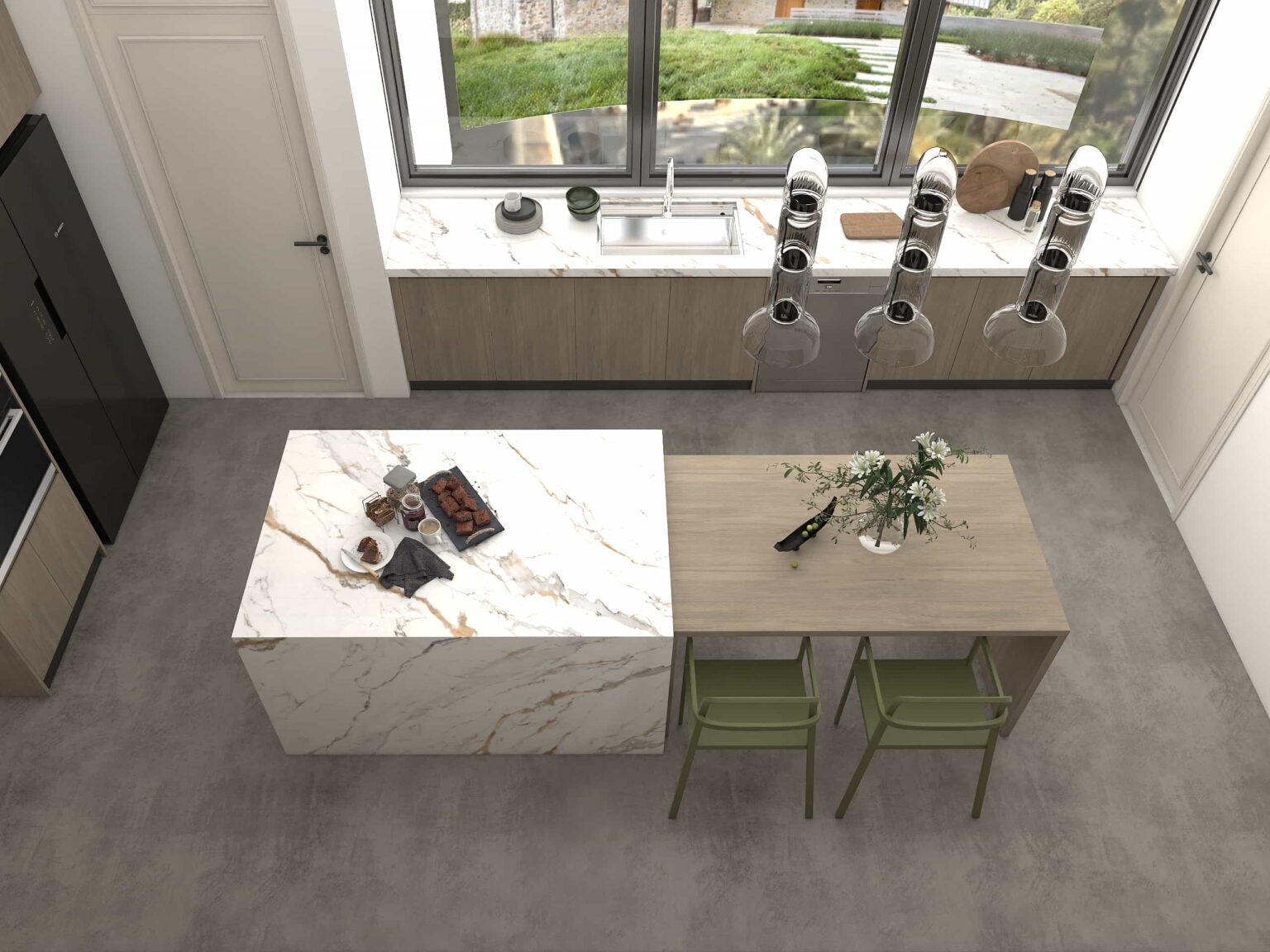Contemporary Galley Kitchen with Stylish Melamine MDF Cabinets - PA ...