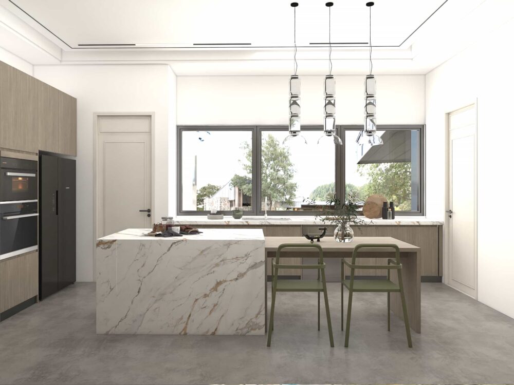 Contemporary Galley Kitchen with Stylish Melamine MDF Cabinets - PA ...
