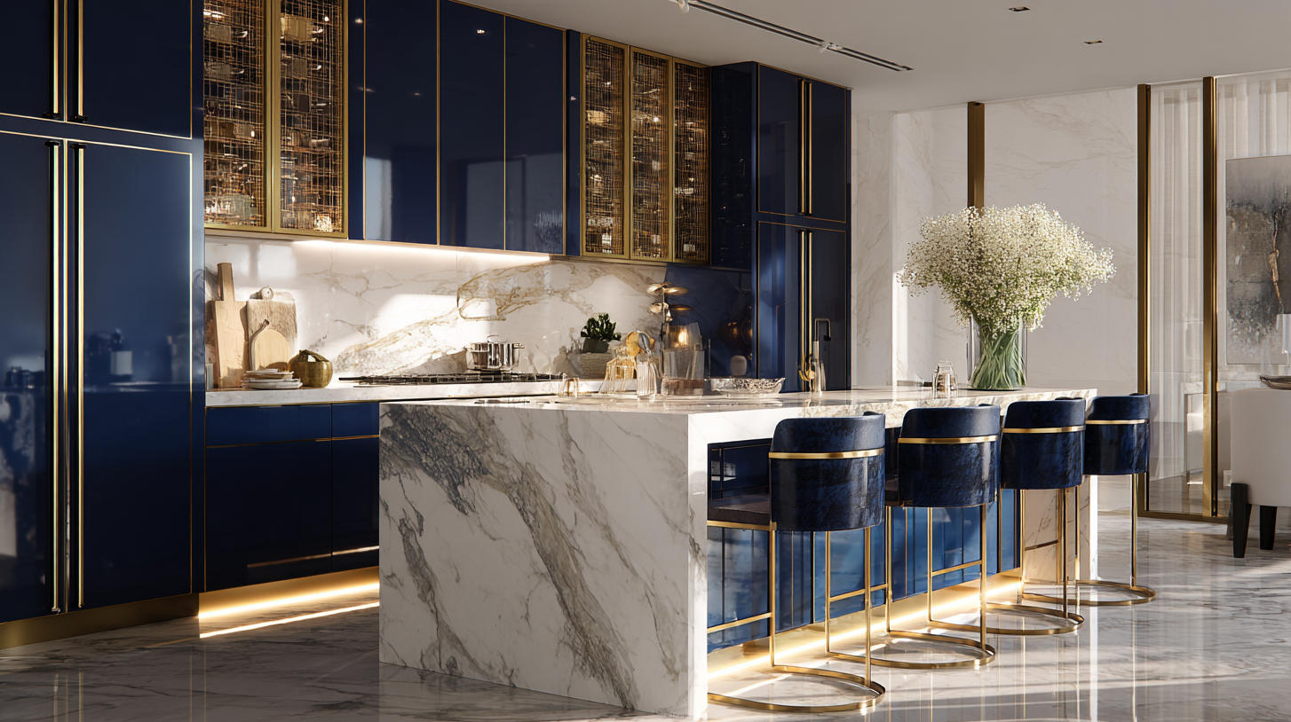 10 Ide Kabinet Dapur Biru Tua Terbaik di Indonesia - PA HOME