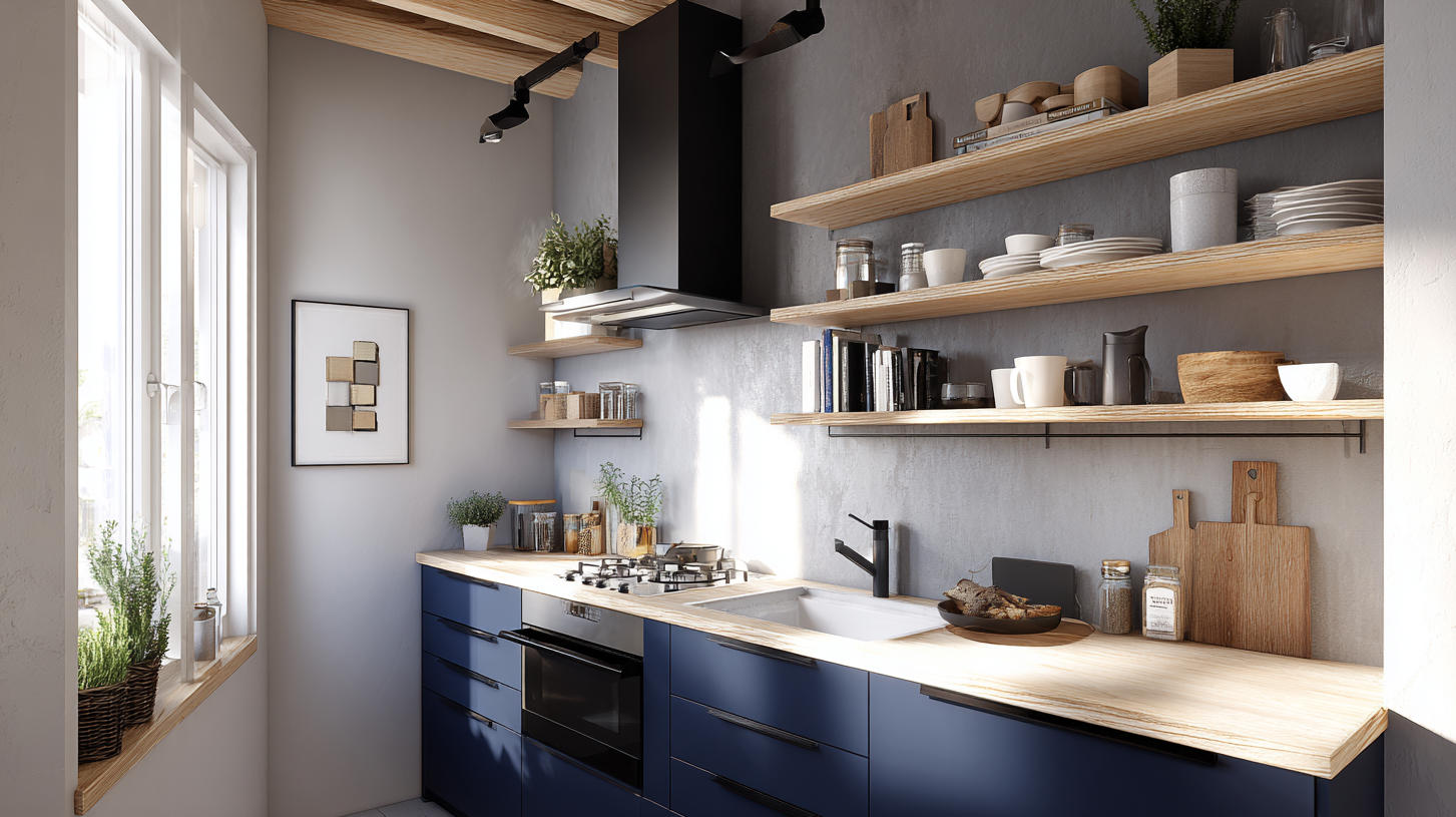 10 Ide Kabinet Dapur Biru Tua Terbaik di Indonesia - PA HOME