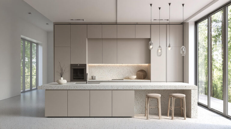 Handleless Kitchen Cabinets Design Modern Trend in Indonesia