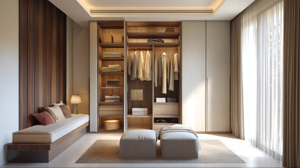 Desain Lemari Pakaian Built-in Mewah di Indonesia