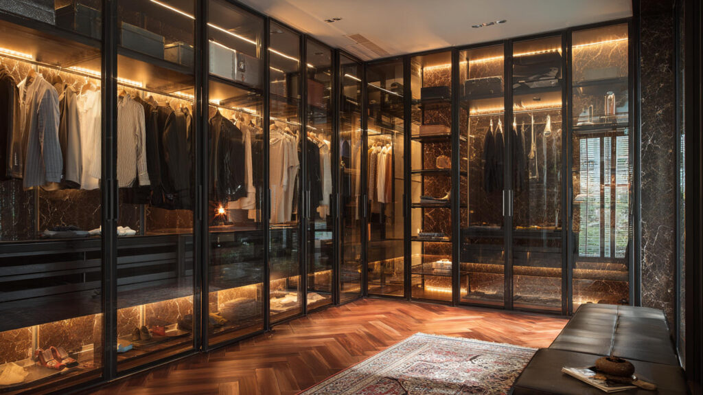 Desain Lemari Pakaian Built-in Mewah di Indonesia
